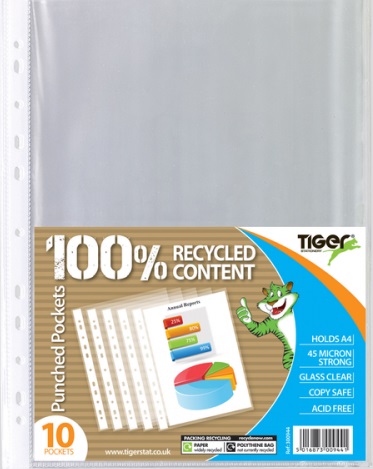 10 Clear plastic Punched pockets