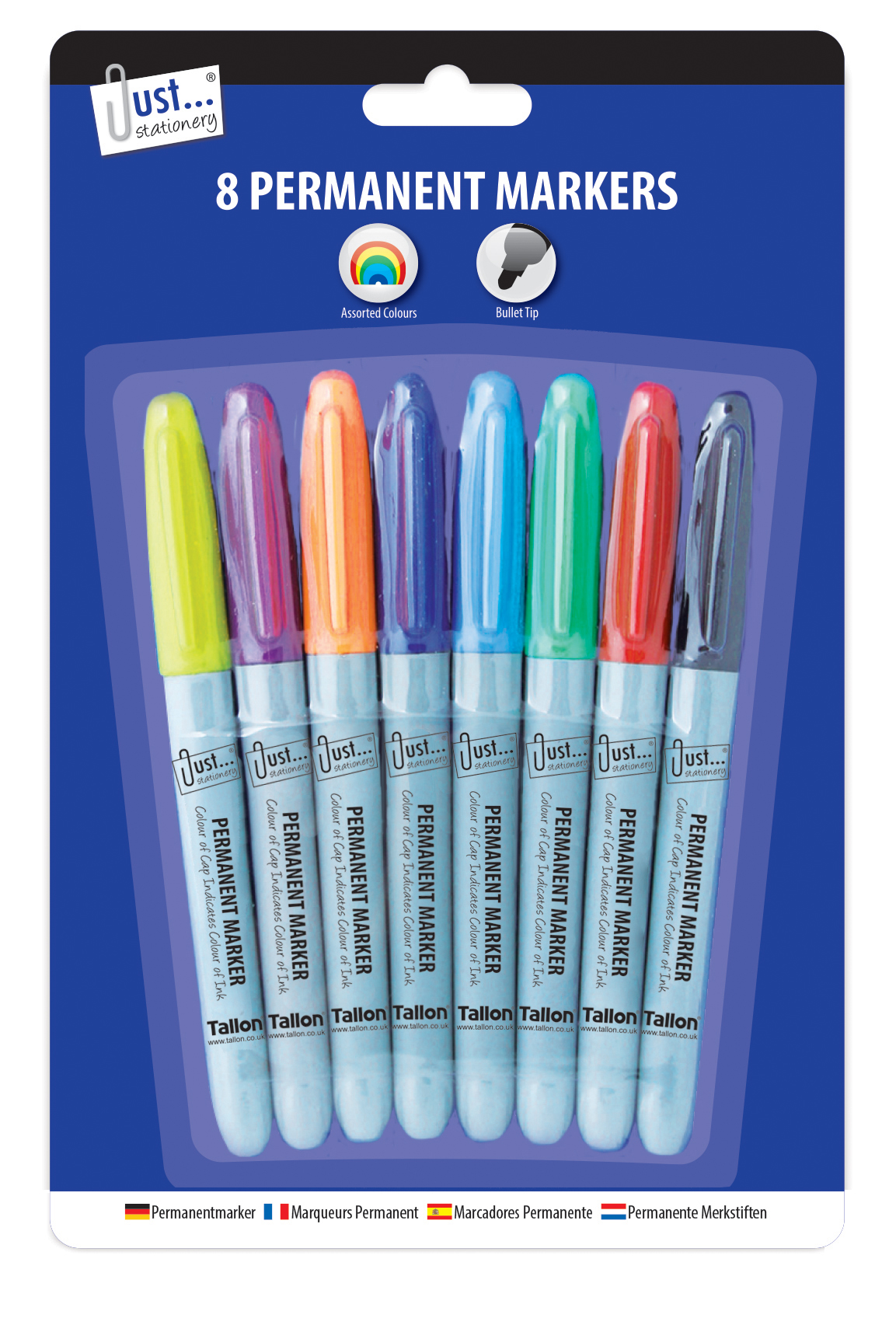 8 Multi-Coloured Permanent Markers